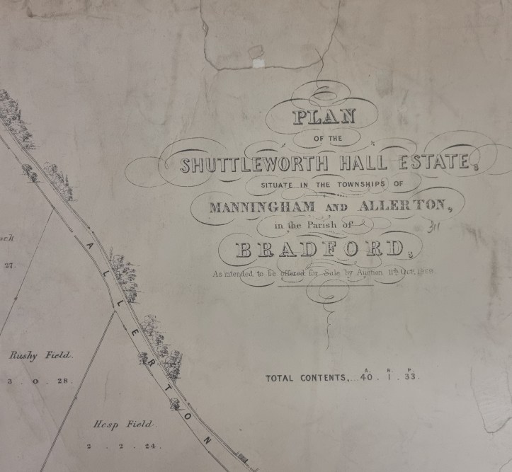 Shuttleworth Hall Estate. – Bradford and District Libraries Map Collections